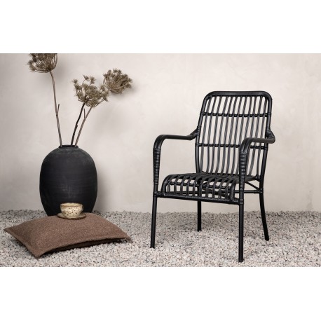 Rizal Lounge Stol - Moderne Udendørs Stol i Sort