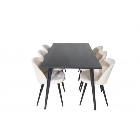 Dipp Rektangulær Spisestue Sæt - Elegant og Komfortabel