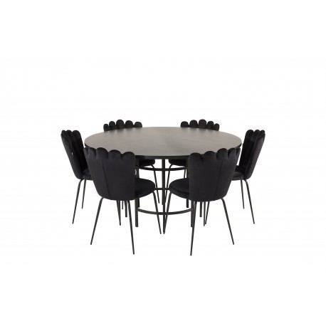 Copenhagen Rundt Spisebordssæt - Sort, Moderne Design