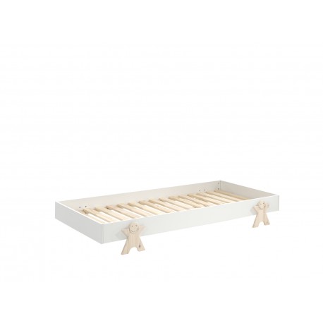 Stabelbar enkeltseng 90x200 hvid – Modulo med lamelbund