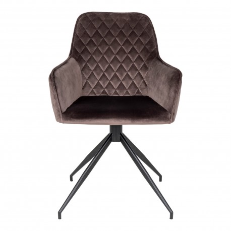 Harbo Spisebordsstol m. Drejefod - Drejestol i mushroom velour HN1208